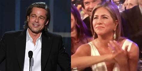 Watch Jennifer Anistons Reaction To Ex Brad Pitts Sag Awards 2020 Speech