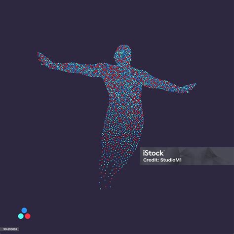 비즈니스 자유 또는 행복 개념 사람의 그림자는 점선된입니다 벡터 일러스트입니다 인체에 대한 스톡 벡터 아트 및 기타 이미지 인체 점박이 1 Istock