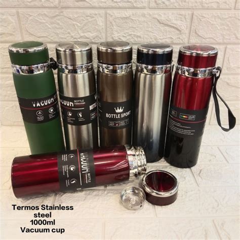 Jual Termos Stainless Steel 800ml 1000ml Termos Air Panas Vacuum Cup Termos Henoor 1000ml