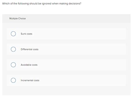 Solved Which Of The Following Should Be Ignored When Making