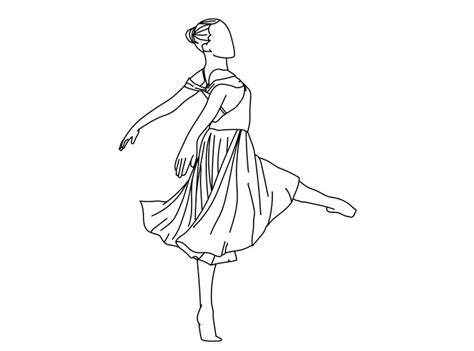 Premium Vector Dancing Girl Line Art Illustration