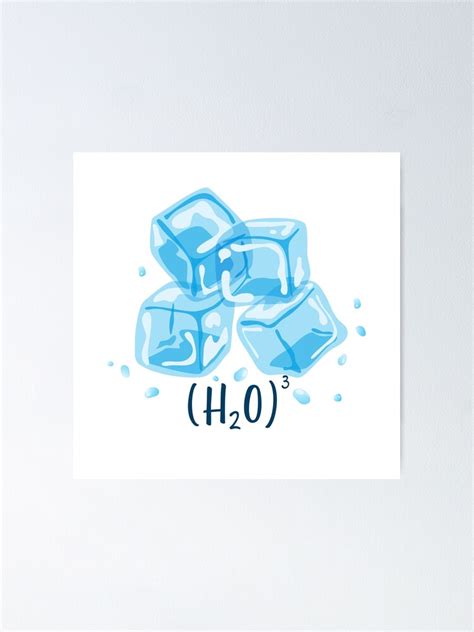 H2o Ice Cube Pun Poster For Sale By Cherietree Redbubble