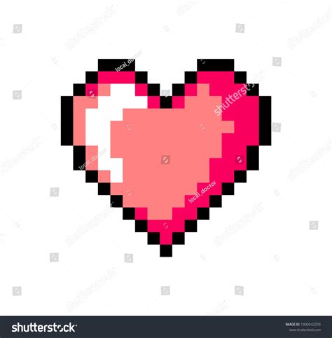 Pixel Art Heart Icon Isolated On Stock Vector (Royalty Free) 1900542376 | Shutterstock