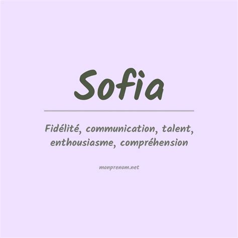 Signification Du Prénom Sofia