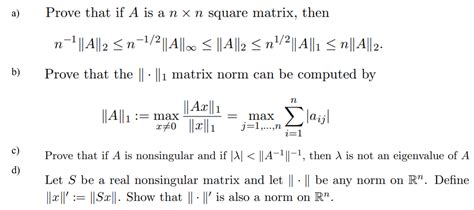 a prove that if a is a n x n square matrix then n