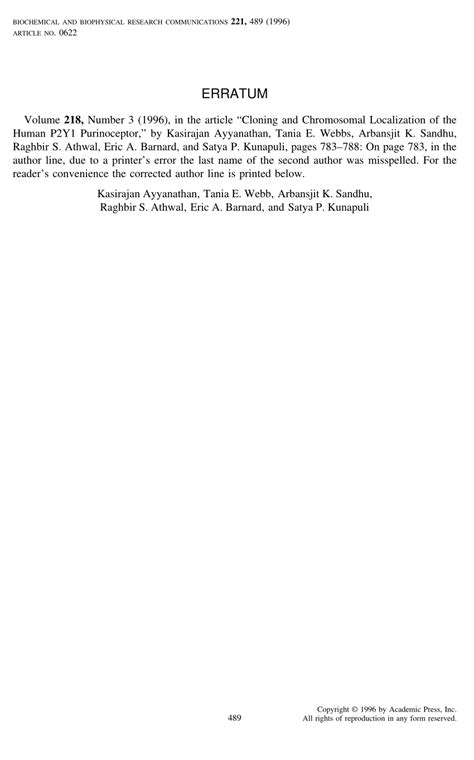 Pdf Cloning And Chromosomal Localization Of The Human P2y1 Purinoceptor