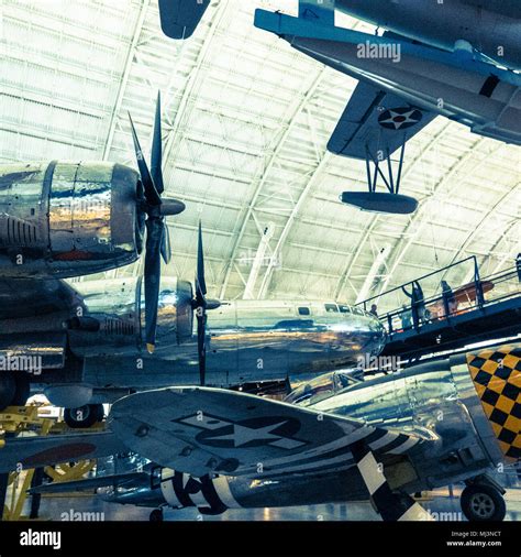 Historic And Vintage Planes On Display At The Steven F Udvar Hazy Center In Virginia Stock