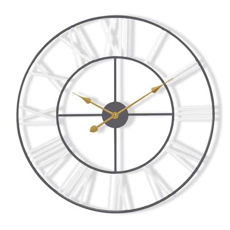 Sorbus White Analog Metal Lighted Wall Clock Clk Wal30 Wh The Home Depot