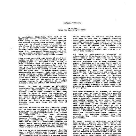 Syntactic Processing Acl Anthology