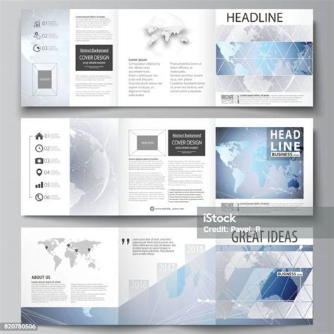 편집 가능한 레이아웃의 최소한의 벡터 그림입니다 3 크리에이 티브 평방 브로셔 나 전단지 디자인 서식 파일을 포함 한다 기술 개념입니다 분자 구조 연결 배경 가리기에 대한