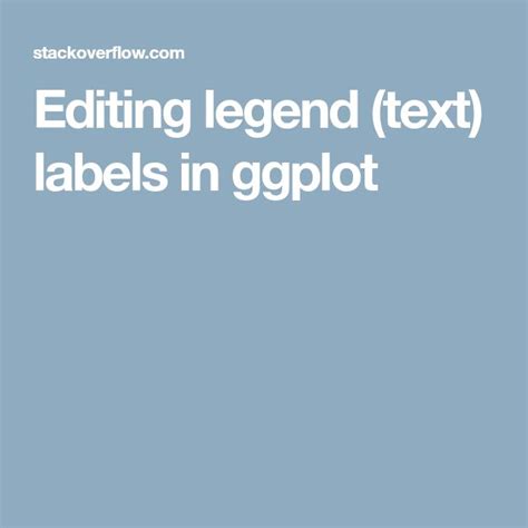 Editing Legend Text Labels In Ggplot Labels Legend Text