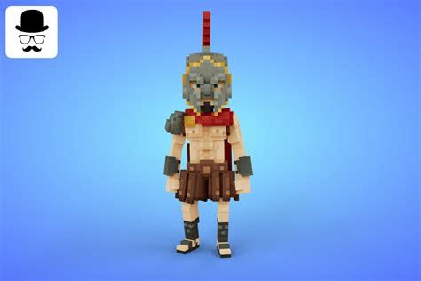 Voxel Gladiator Character 3d Lowpoly Fantasy Model Characters