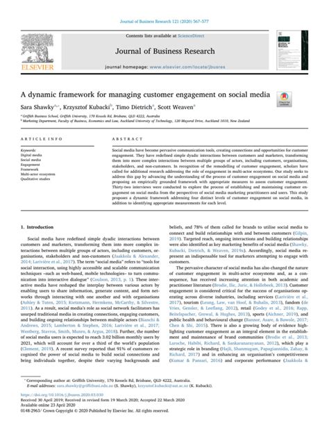 A Dynamic Framework For Managing Customer Engagement On Social Media