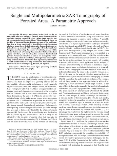 Pdf Single And Multipolarimetric Sar Tomography Of Forested Areas A