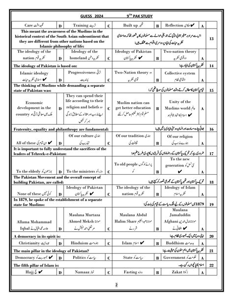 Solution Guess Pak Study 9th 2024 Studypool