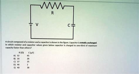 SOLVED R A Circuit Composed Of A Resistor And A Capacitor Is Shown In The Figure Capacitor Is