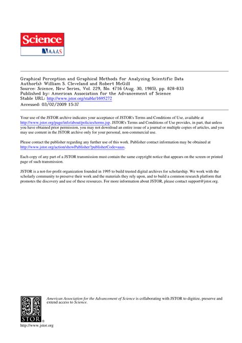 Pdf Graphical Perception And Graphical Methods For Analyzing Scientific Data