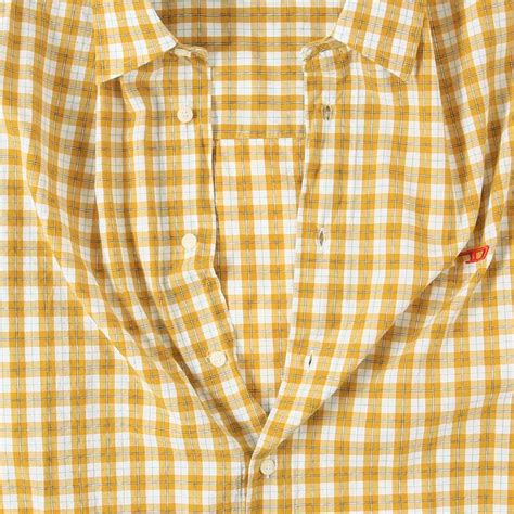 【楽天市場】 Diesel ディーゼル メンズ チェック柄 ダブルスリーブ オーバーサイズ 長袖コットンシャツ【s Doubler】【サイズs】【2サイズ程大きめのサイズ感】【マスタード