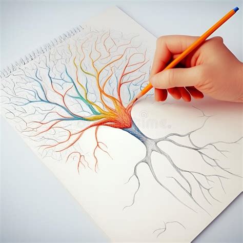 Drawing Neuron Graphic Tree Of Life Relax Art Therapy Stock Illustration Illustration Of