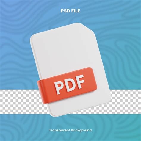 Premium PSD D Pdf File Format Set Transparent Background
