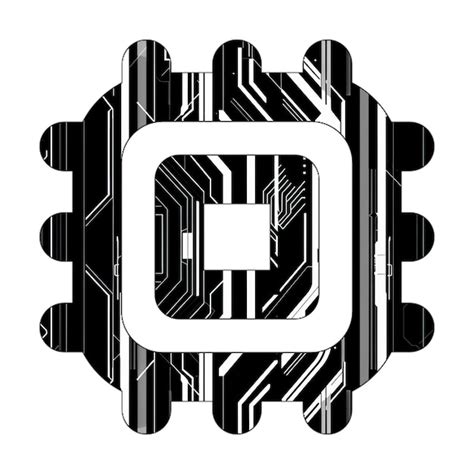 Premium Photo Microchip Icon Black White Technology Texture