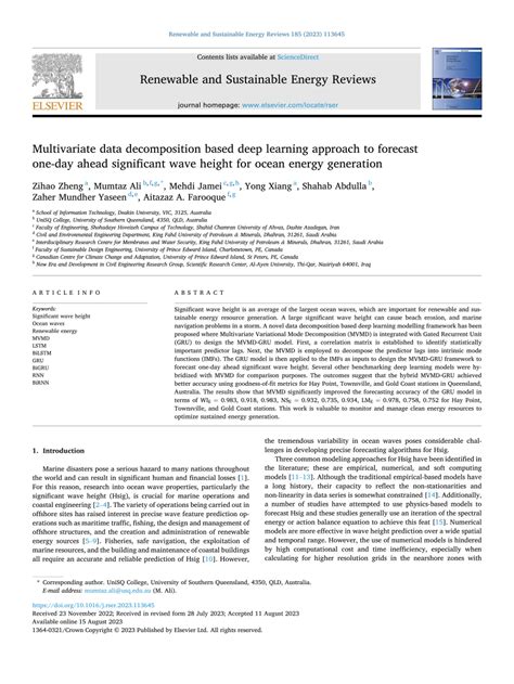 Pdf Multivariate Data Decomposition Based Deep Learning Approach To Forecast One Day Ahead
