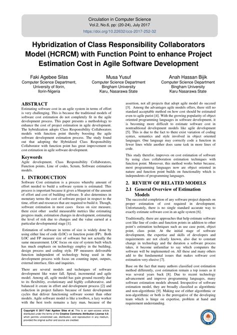 Pdf Hybridization Of Class Responsibility Collaborators Model Hcrcm