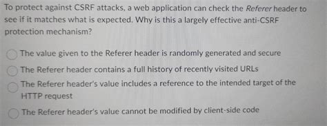solved to protect against csrf attacks a web application