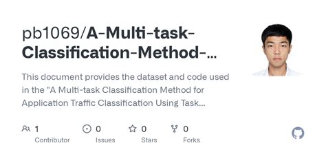 Github Pb1069a Multi Task Classification Method For Application Traffic Classification Using