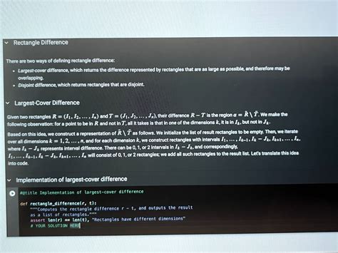 Solved Rectangle Difference There Are Two Ways Of Defining Rectangle Difference Largest Cover