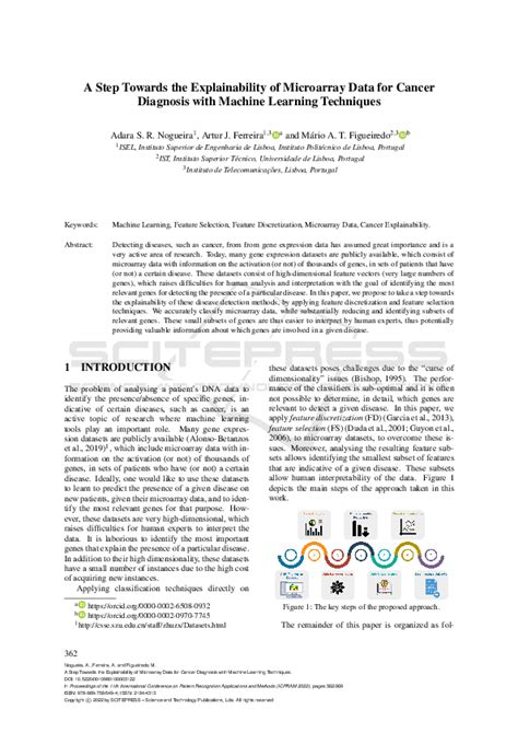 Pdf A Step Towards The Explainability Of Microarray Data For Cancer Diagnosis With Machine
