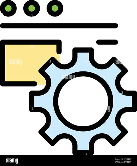 Api Gear Icon Outline Api Gear Vector Icon For Web Design Isolated On White Background Color