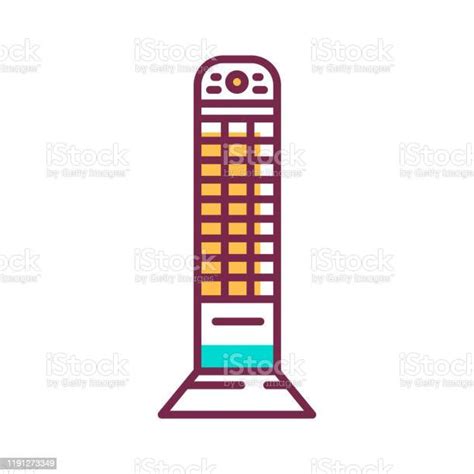 적외선 수직 히터 컬러 라인 아이콘입니다 더 낮은 온도의 몸으로 에너지를 전달하는 더 높은 온도를 가진 장치 전자기 방사선 0명에 대한 스톡 벡터 아트 및 기타 이미지