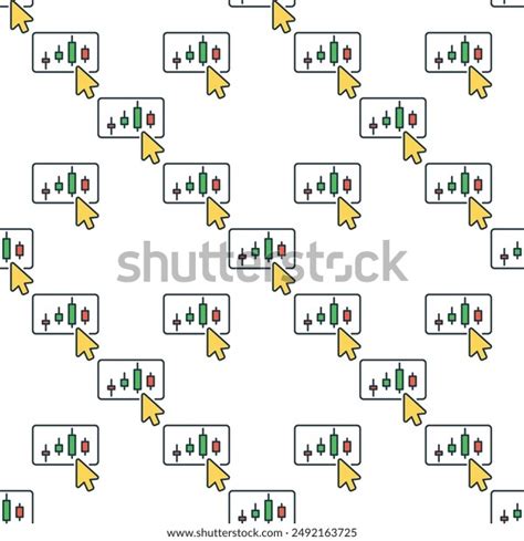 Candlestick Chart Mouse Cursor Vector Concept Stock Vector Royalty