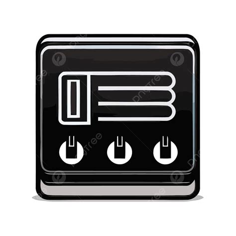Electrical Panel Switch Button Icon Vector Illustration Eps A Simplistic Black Icon Of Internet