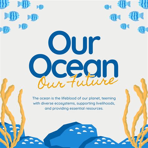 Blue And Yellow Playful Illustrative Marine Sustainability Campaign