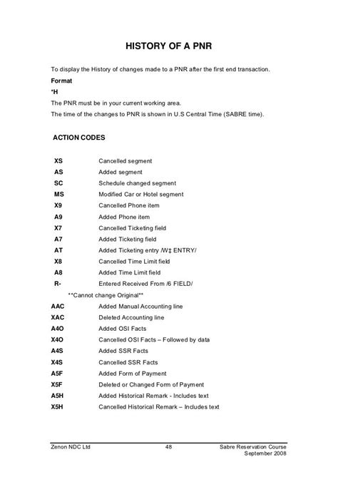 Sabre Reservation Manual