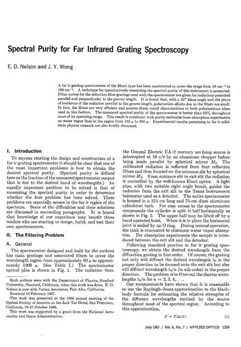 Pdf Spectral Purity For Far Infrared Grating Spectroscopy Dokumen Tips