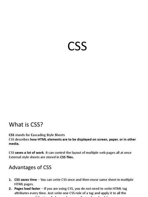 Css Selectors And Properties Reference Pdf Html Html Element