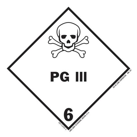 Hazardous Material Labels 4 X 4 Hazardous Materials Label Class 6