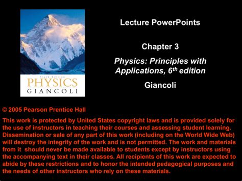 Lecture PowerPoints Chapter 3 Giancoli Physics Principles With