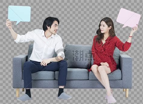 坐在沙发上手持对话框的情侣设计元素1698 1241图片素材免费下载 编号232548 潮点视频