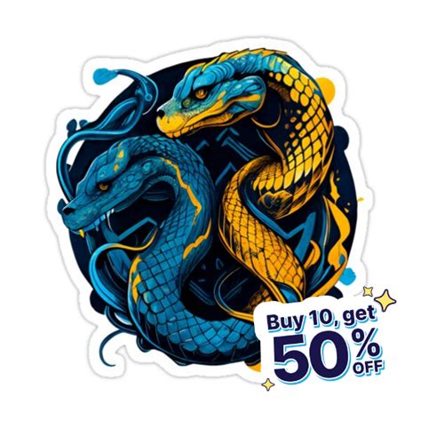 Twin Snakes Python Coder Sticker For Sale By Hackersticker Python