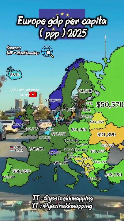 Gdp Per Capita Ppp Europe 2025 Europe Mapping Edit Youtube