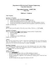 Midterm 1 Sol 2021 Pdf Department Of Electrical And Computer Engineering Concordia