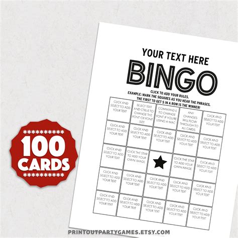 100 Bingo Cards Bingo Card Generator 100 Unique Automatic Bingo Worksheets Library