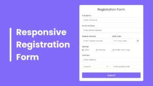Create Responsive Registration Form In HTML CSS