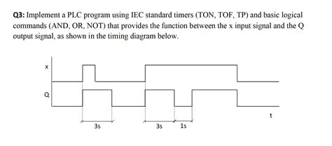 Solved Q3 Implement A Plc Program Using Iec Standard Timers