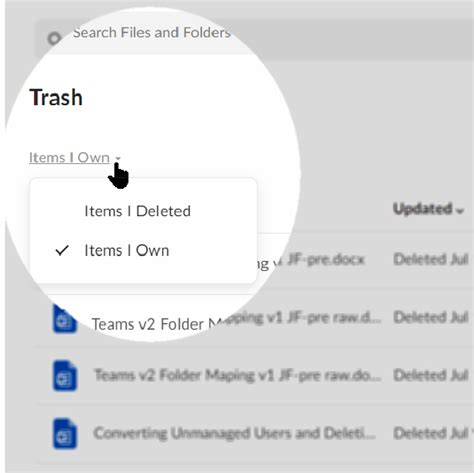 Managing Trash Box Support