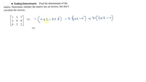 SOLVED Find The Determinant Of The Matrix Determine Whether The Matrix Has An Inverse But Don